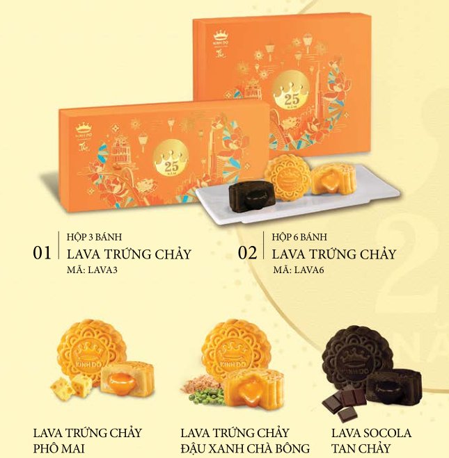 Bánh trung thu Kinh Đô Lava Trứng Chảy - Hộp 6 bánh