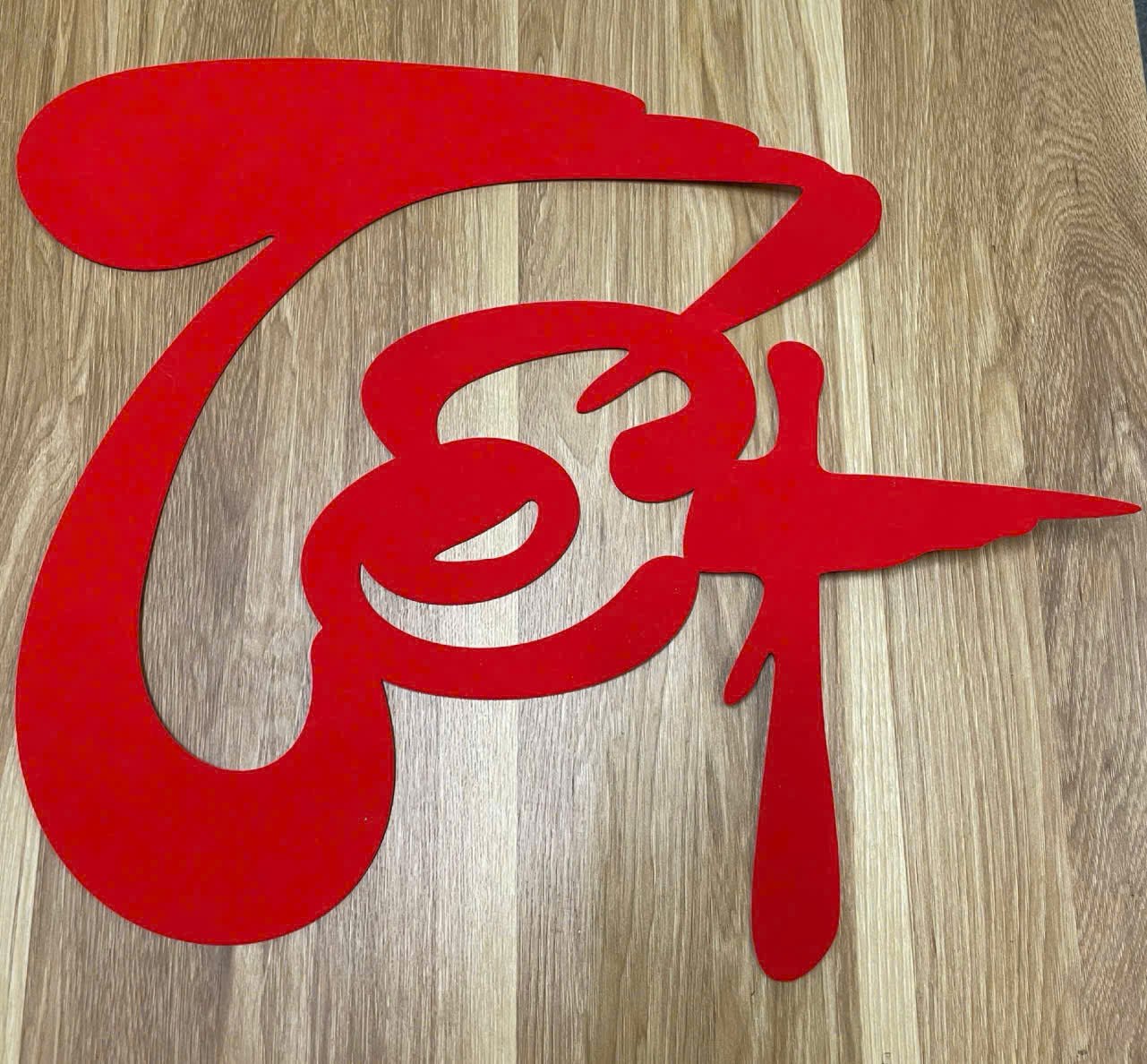 Chữ TẾT Màu Đỏ Nhung Xốp Dẻo Trang Trí Tết